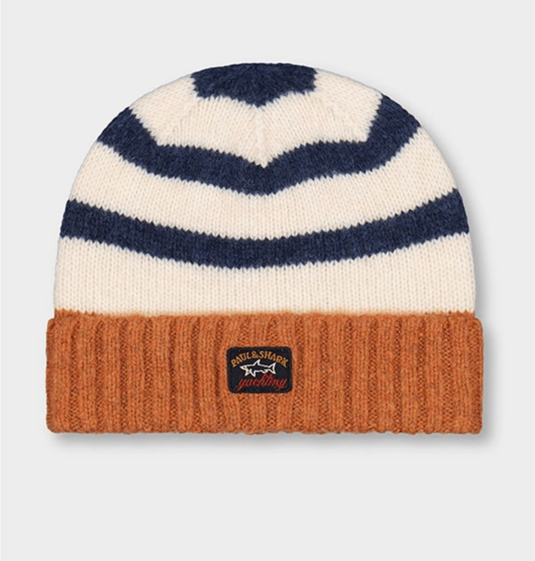 Paul & Shark - Tuque de laine rayée avec badge Fisherman – Le Capitaine ...