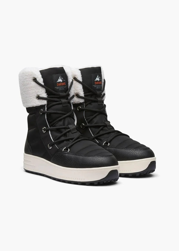 SWIMS - Women's Snow Runner High - Black/White – Le Capitaine D'a Bord